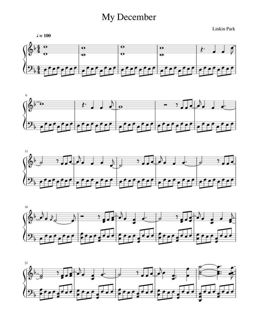 My December Sheet Music for Piano (Solo) | MuseScore.com