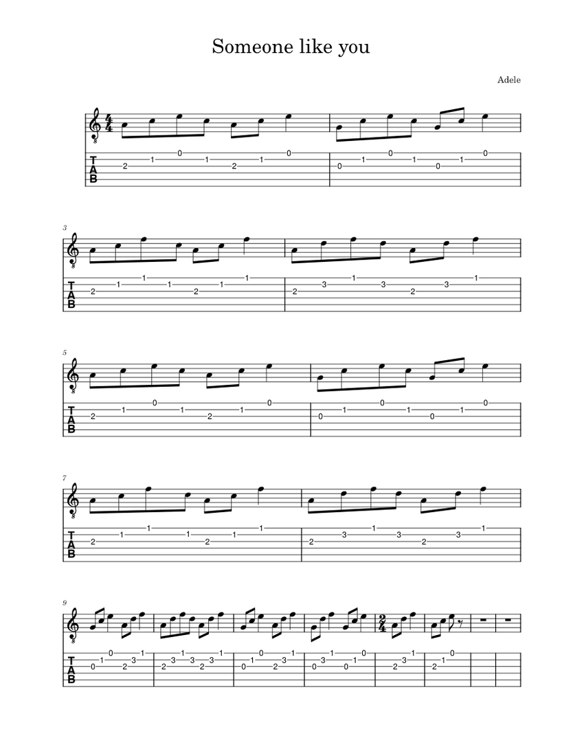 guitar someone like you