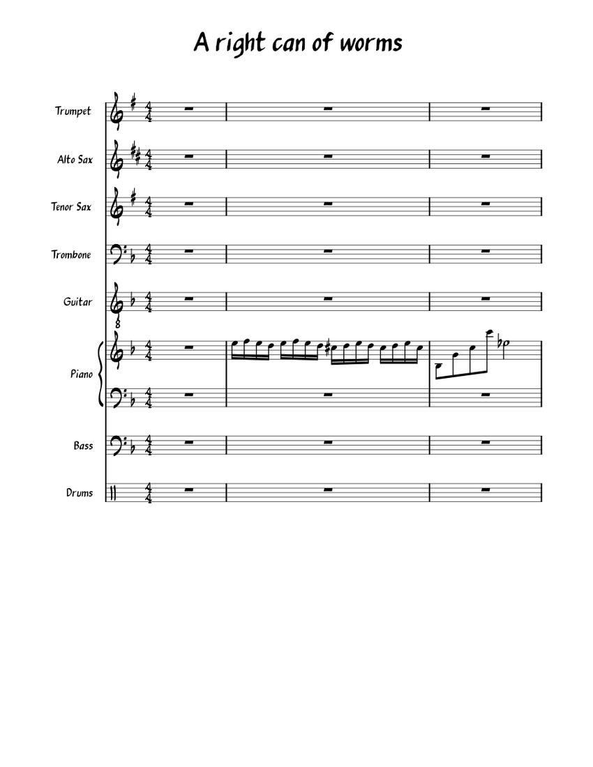 A_right_can_of_worms Sheet music for Piano, Trombone, Saxophone alto ...