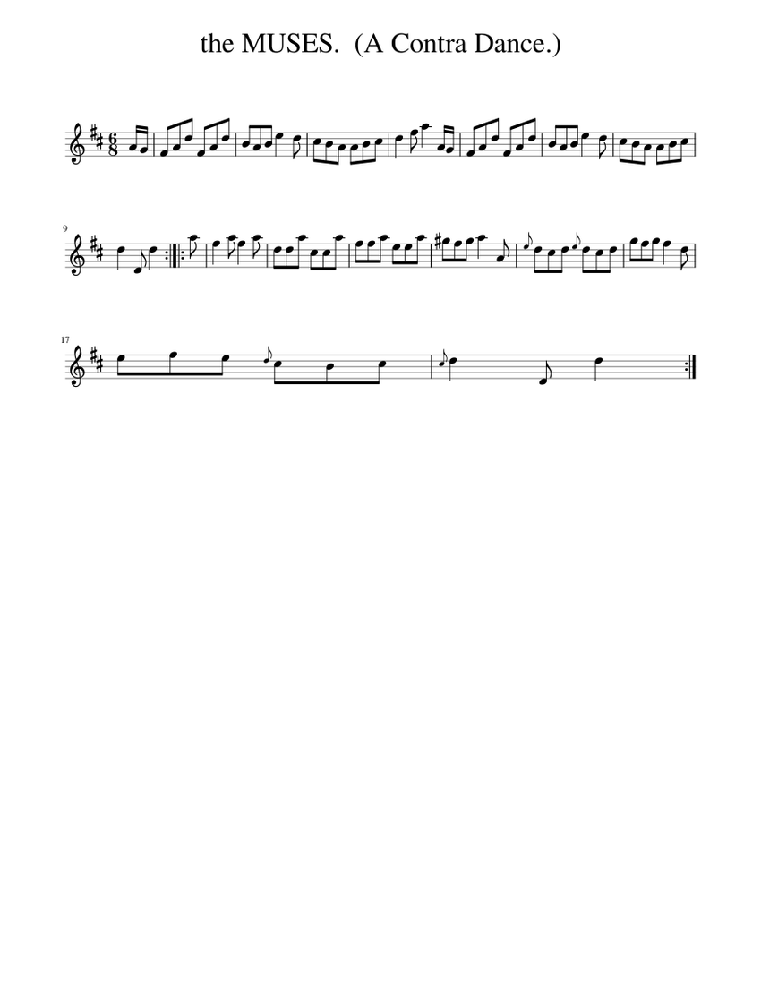 the MUSES. (A Contra Dance.) Sheet music for Piano (Solo) Easy ...