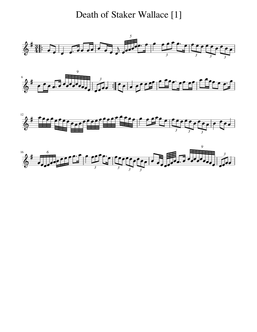 Death of Staker Wallace Sheet music for Piano (Solo) Easy | Musescore.com