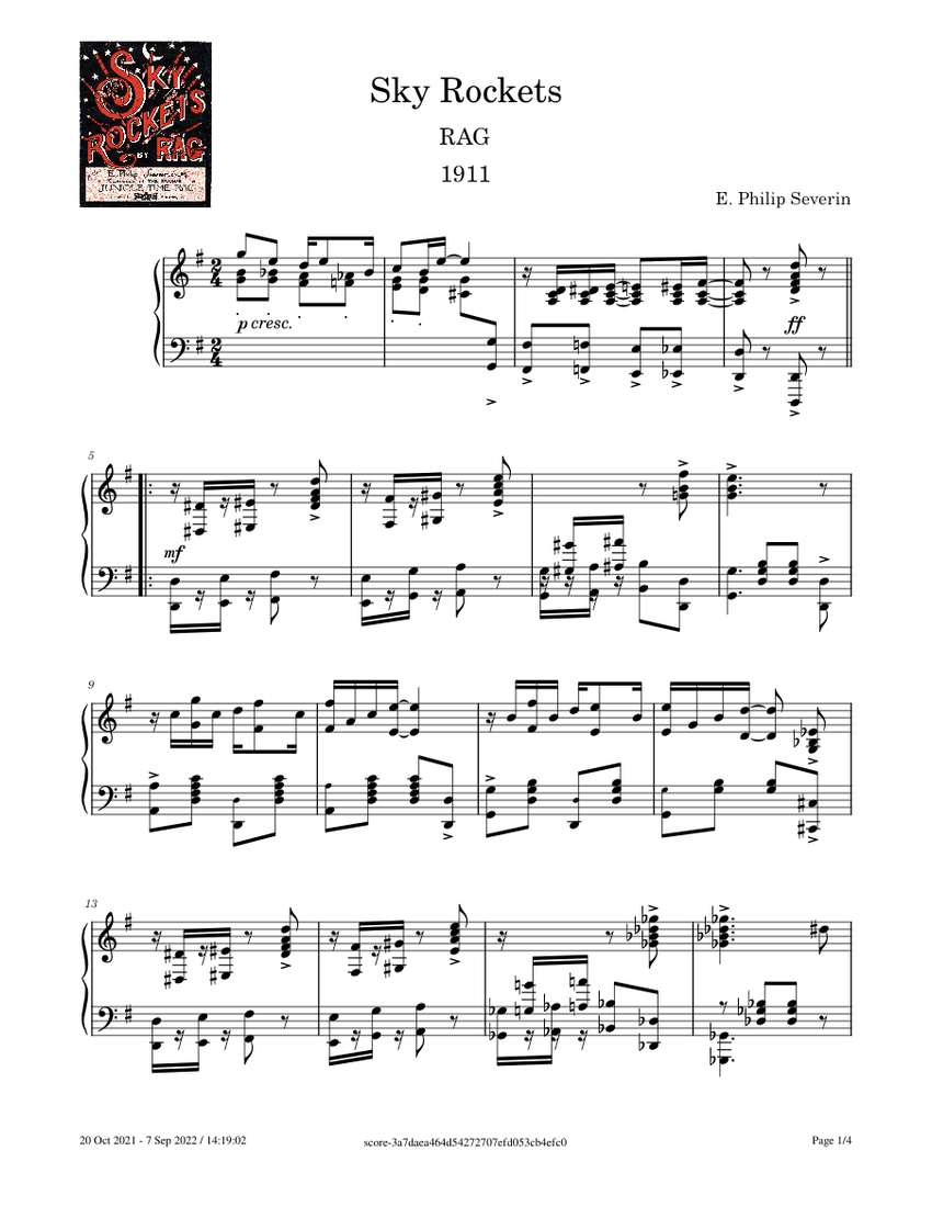 Sky Rockets – E. Philip Severin Sheet Music for Piano (Solo ...