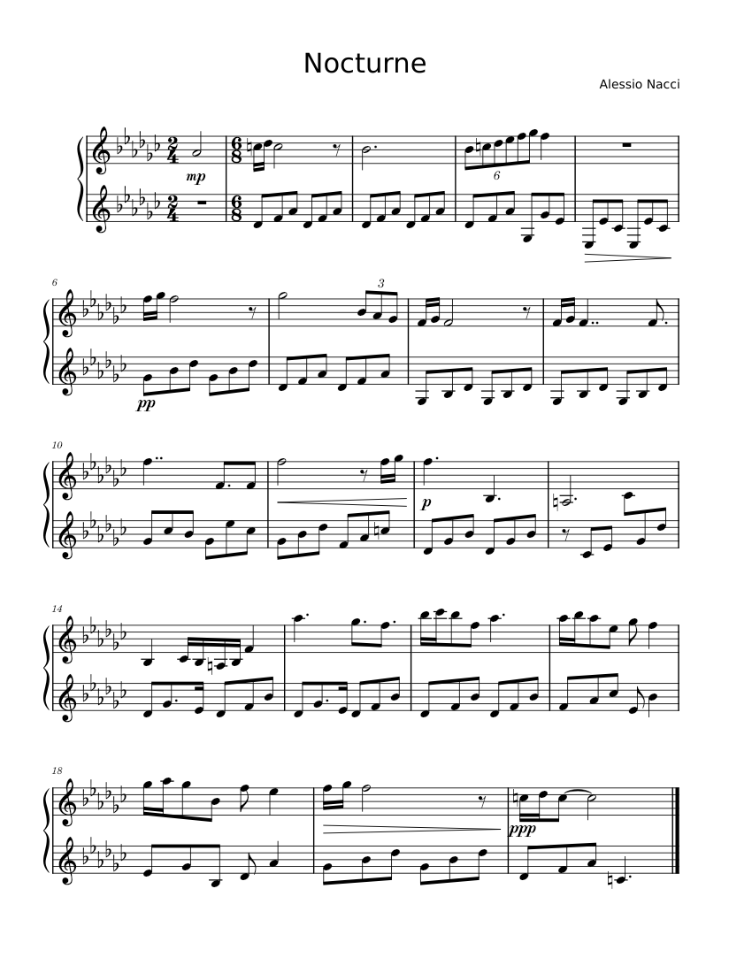 Nocturne Op.13 – Alessio Nacci ‎ - piano tutorial