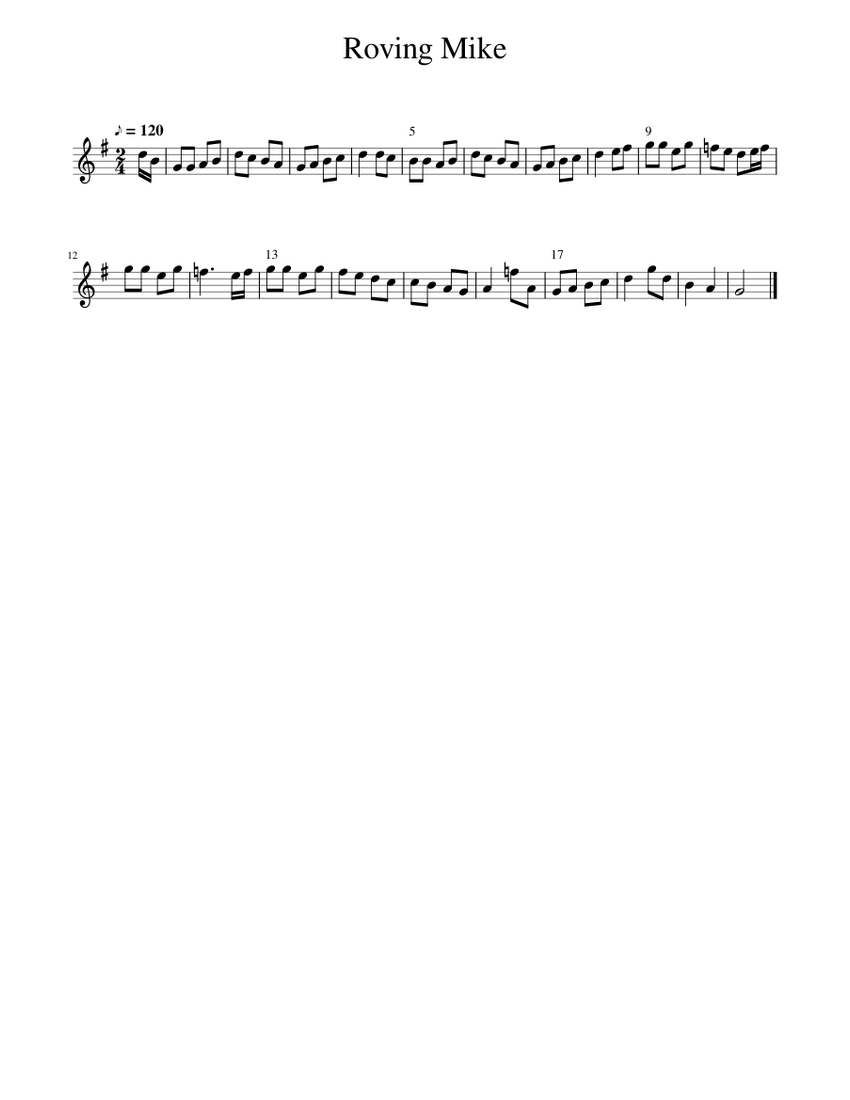 Roving Mike* Sheet music for Piano (Solo) | Musescore.com