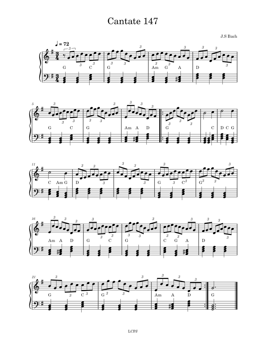 Cantate No. 147, BWV 147, No. 10 (Choral. "Jesus bleibet meine Freude ...