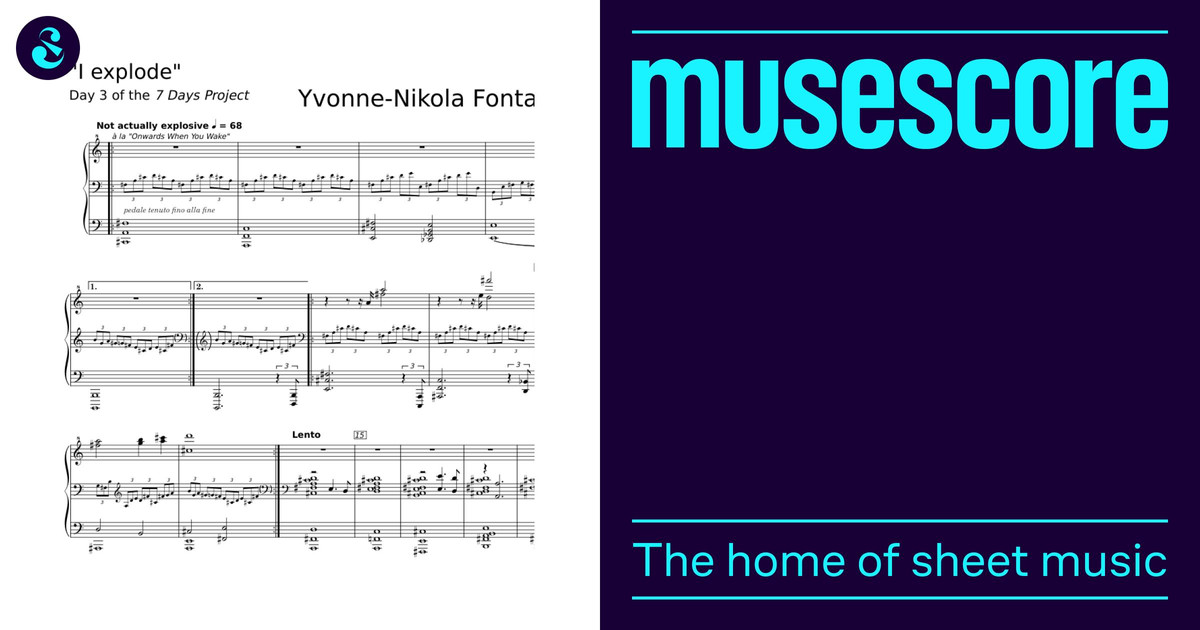 Day 3: "I explode" – Yvonne-Nikola Fontaine Sheet Music for Piano (Solo) Easy | MuseScore.com