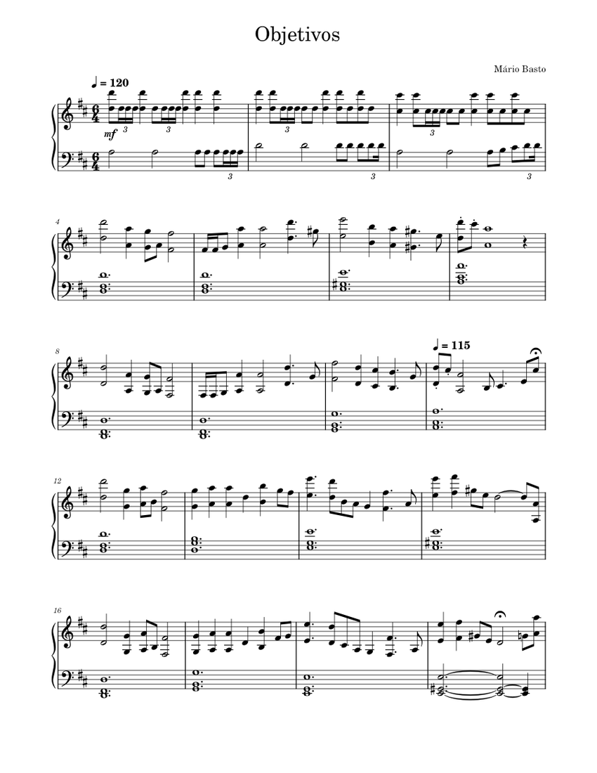 Objetivos Sheet music for Piano (Solo) | Musescore.com