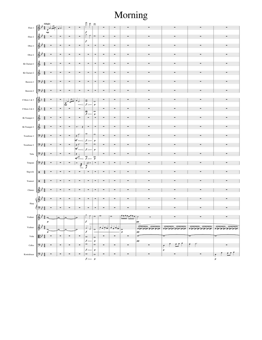 Morning Sheet music for Trombone, Tuba, Flute, Oboe & more instruments ...
