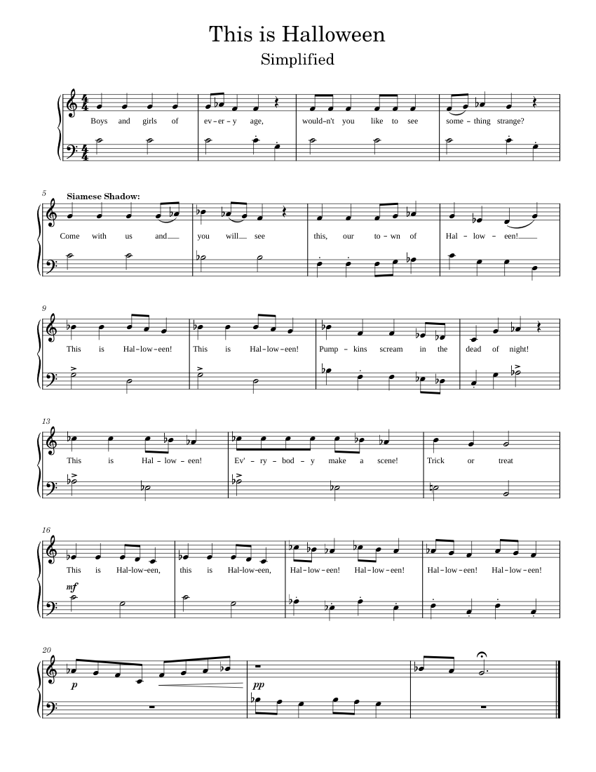 This Is Halloween - Piano Solo - Late Elementary - Early Intermediate ...