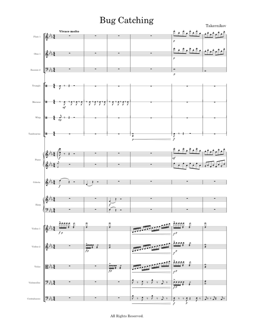 Bug Catching - Original Composition Sheet Music for Piano, Trombone ...