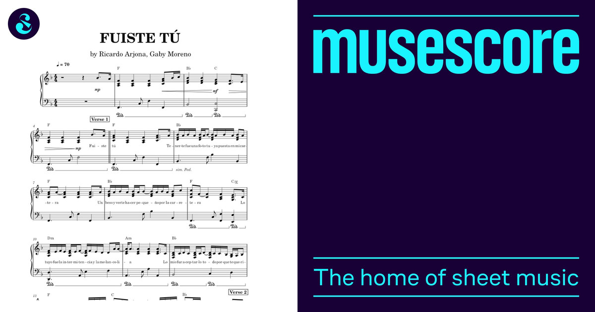 Fuiste tú - Ricardo Arjona, Gaby Moreno Sheet Music for Piano (Solo ...