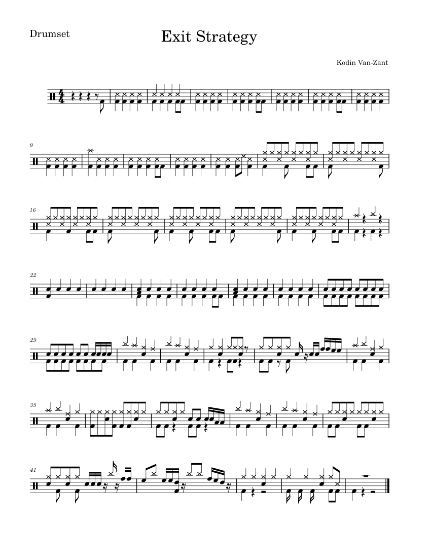 Exit Strategy-Drumset Sheet music for Drum group (Pep Band) | Musescore.com
