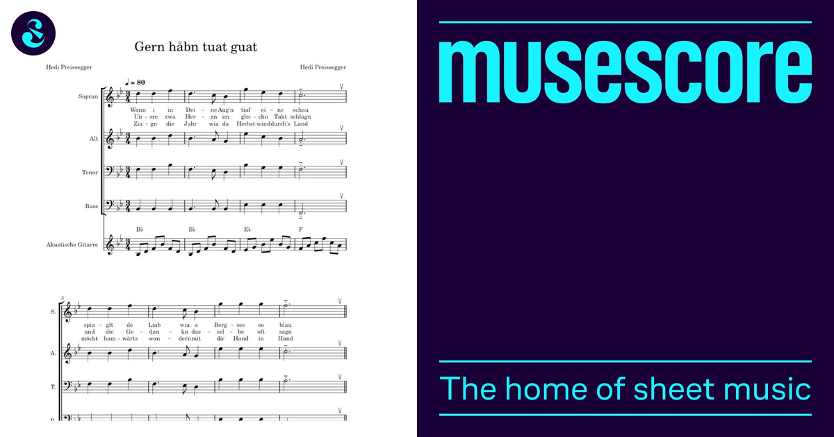 Gern håbn tuat guat - SATB Sheet music for Guitar, Bass guitar ...