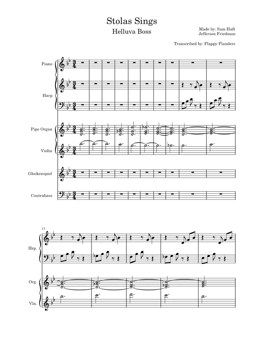 Stolas Sings – Sam Haft · Jefferson Friedman Sheet music for Piano ...