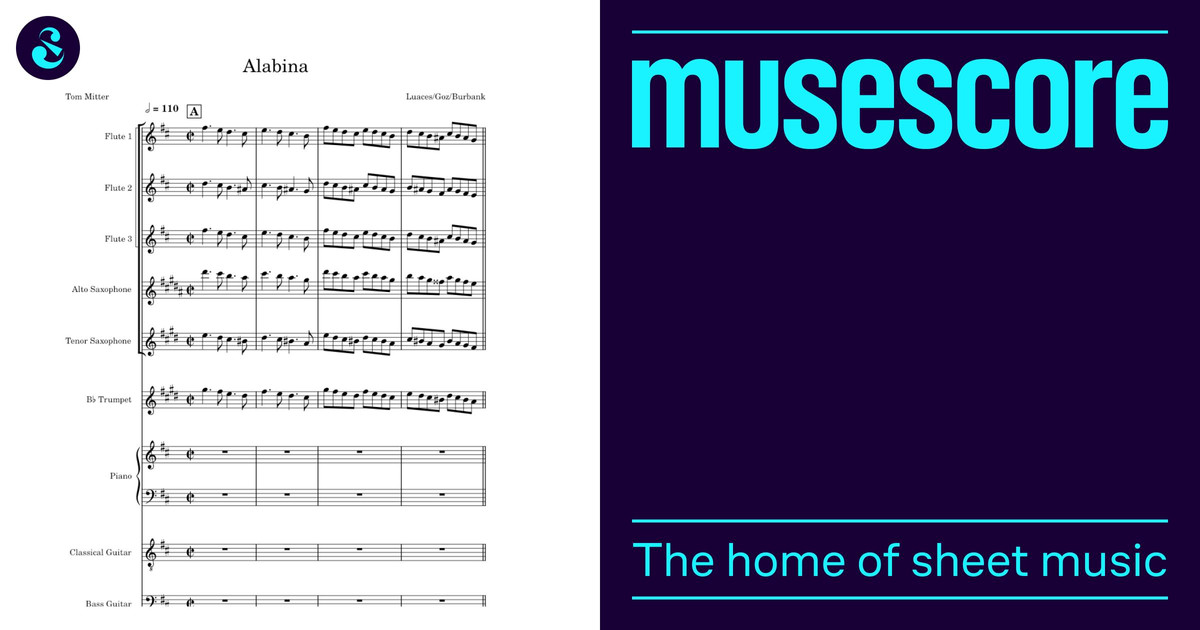 Alabina Sheet music for Piano, Flute, Saxophone alto, Saxophone tenor ...