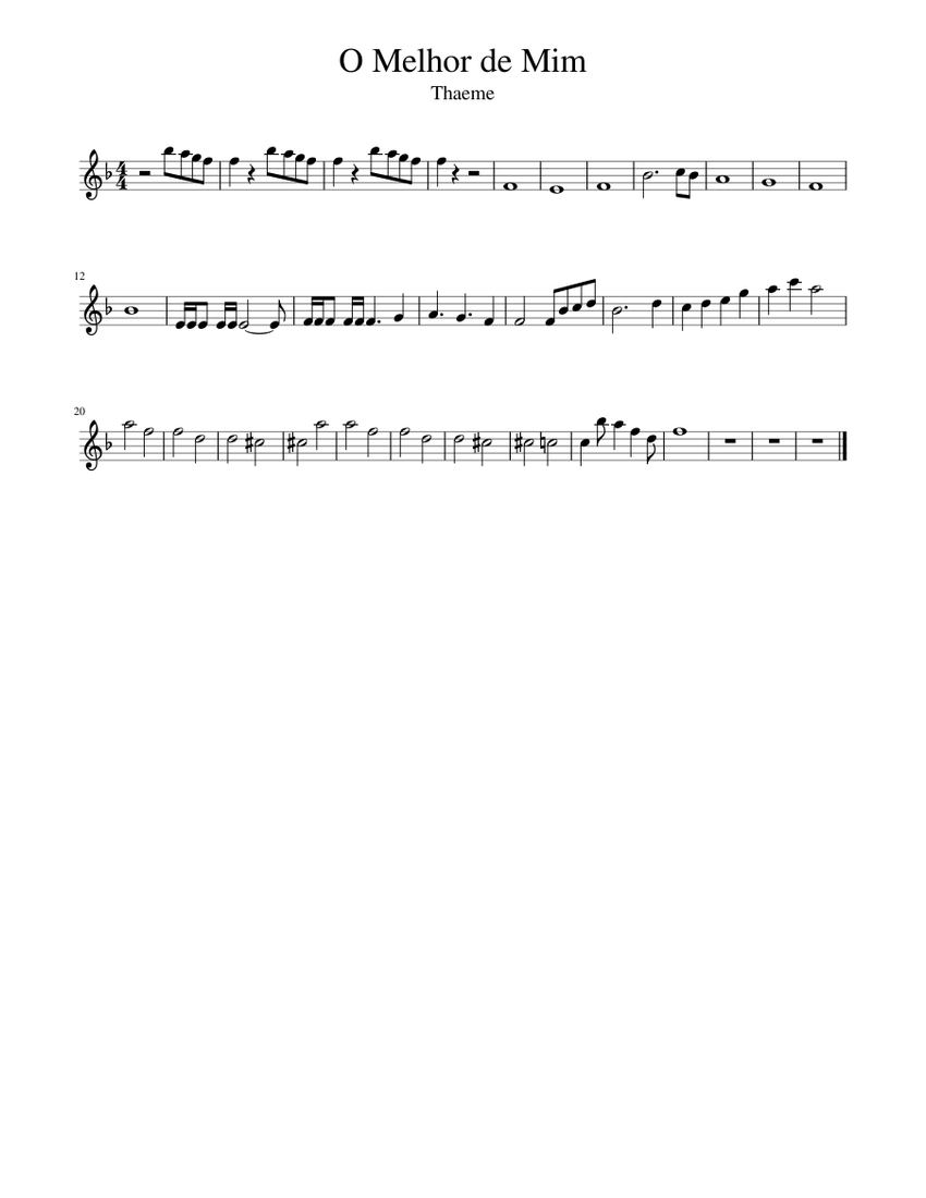 O Melhor de Mim Sheet Music for Piano (Solo) Easy | MuseScore.com
