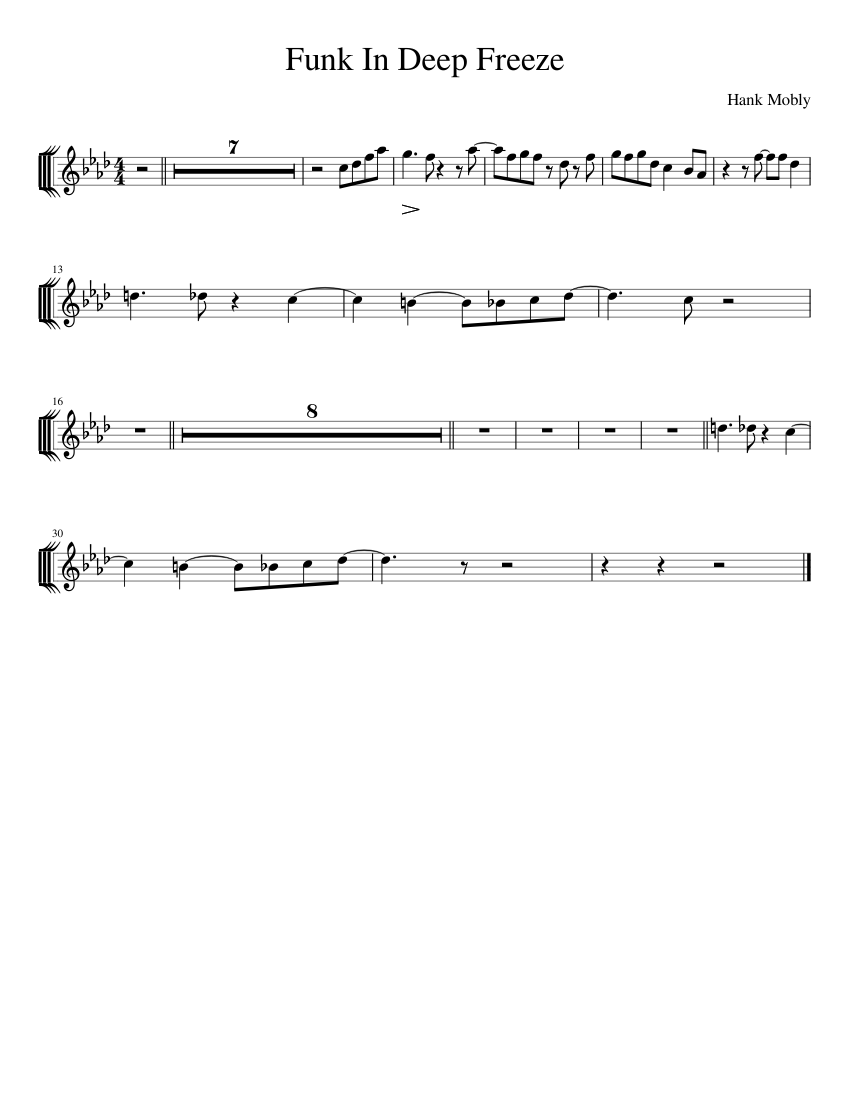 Funk In Deep Freeze Sheet Music for Piano (Solo) Easy | MuseScore.com