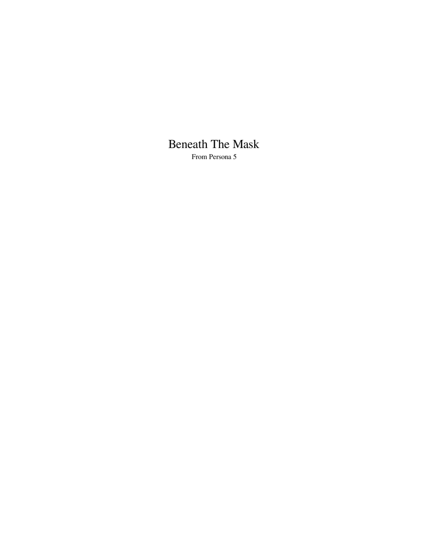 Beneath The Mask - Marching Band Arrangement Sheet Music for Piano ...