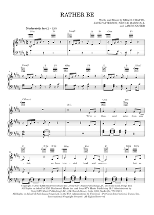 Play Official version of Rather Be Sheet Music by Clean Bandit Feat ...