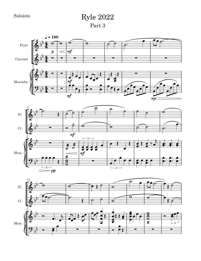 Emergence Ballad Solos Sheet music for Flute, Marimba, Clarinet other ...