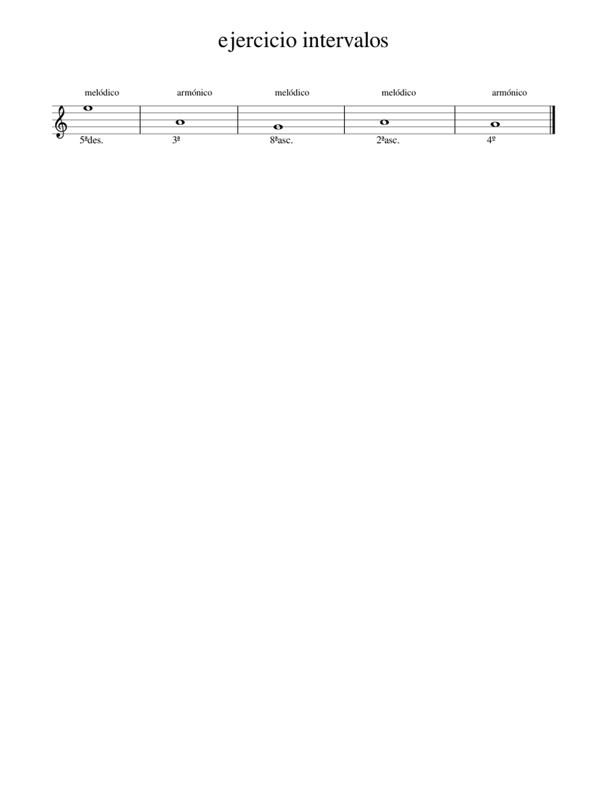ejercicio intervalos Sheet music for Piano (Solo) Easy | Musescore.com