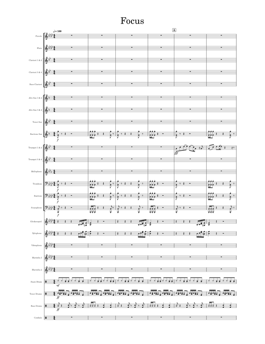 Focus – Ariana Grande Focus Sheet music for Trombone, Flute piccolo ...