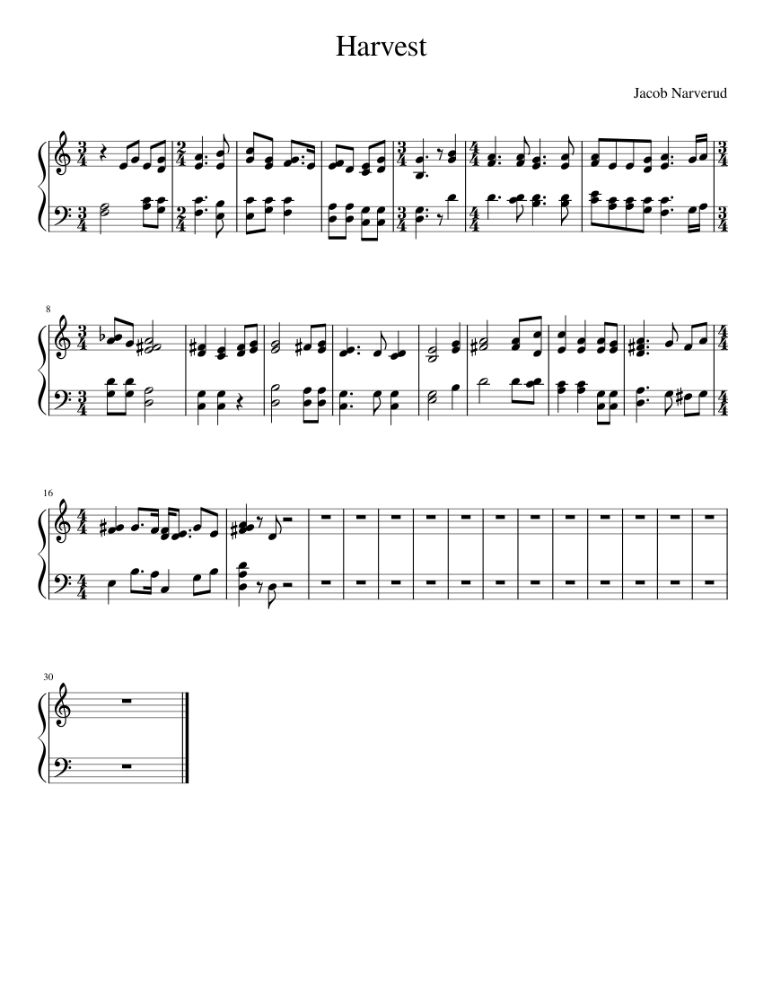 Harvest Sheet music for Piano (SATB) | Musescore.com