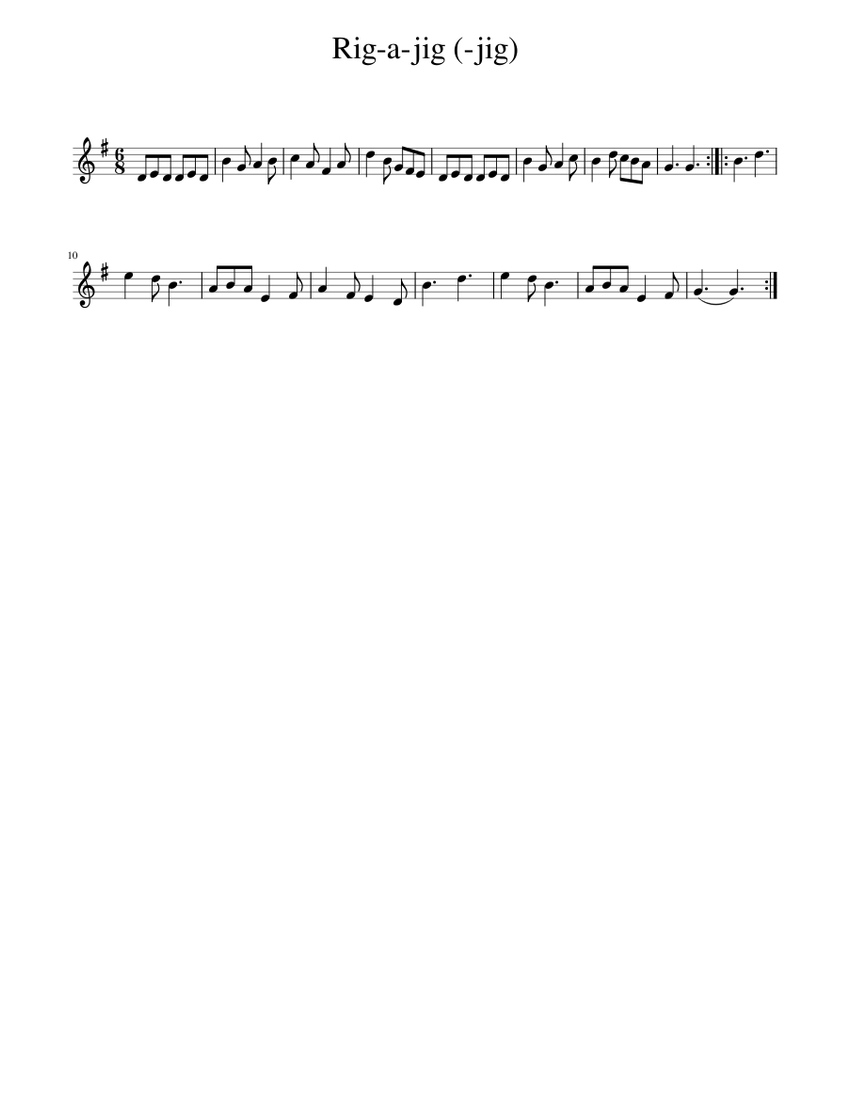 Rig-a-jig (-jig) Sheet music for Piano (Solo) Easy | Musescore.com
