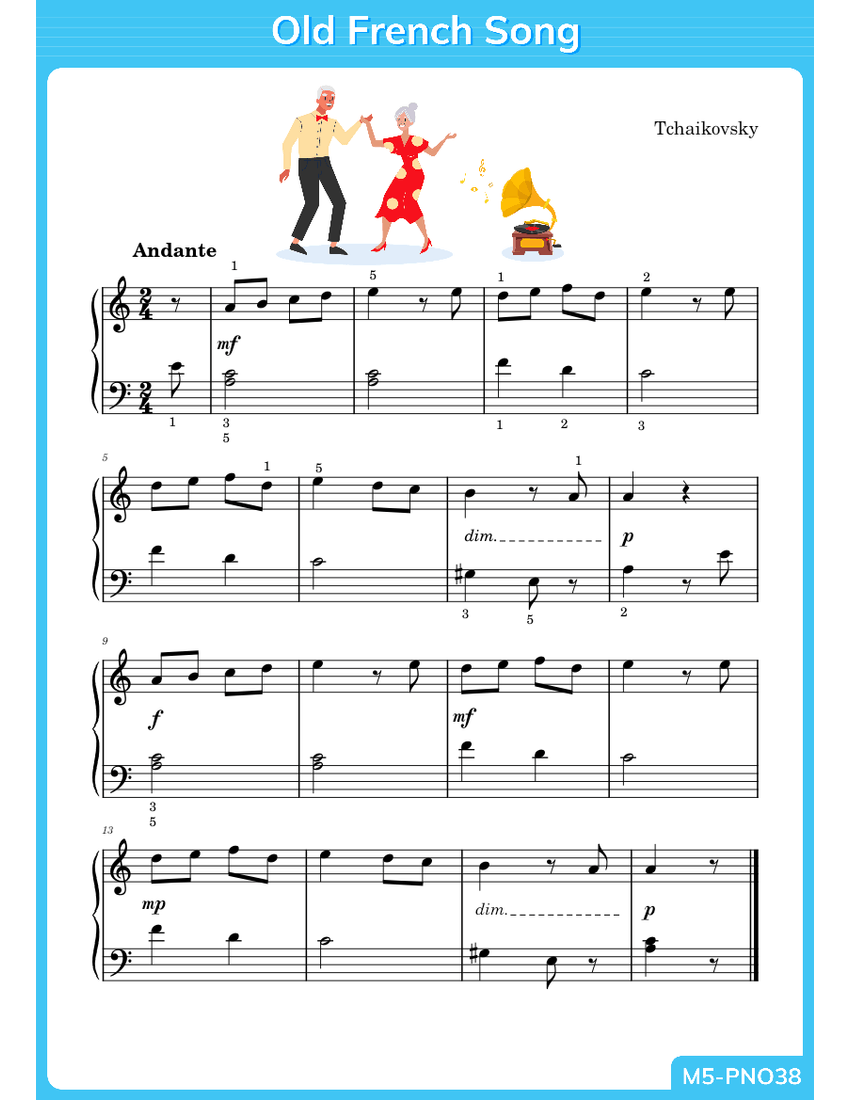 Old french song – Pyotr Ilyich Tchaikovsky OLD FRENCH SONG Sheet music ...