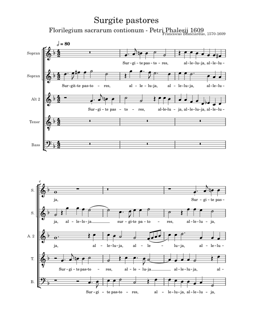 Surgite pastores – Francesco Bianciardi Surgite_pastores Sheet music ...