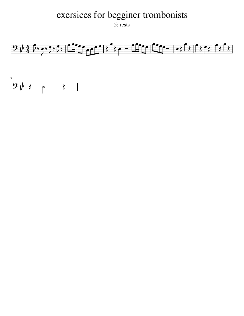 exersices for begginer trombonists Sheet music for Trombone (Solo ...