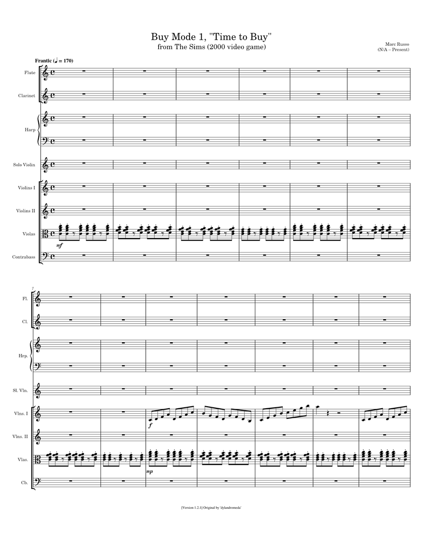 The Sims, Buy Mode 1 "Time to Buy" – Marc Russo Sheet music for Flute ...