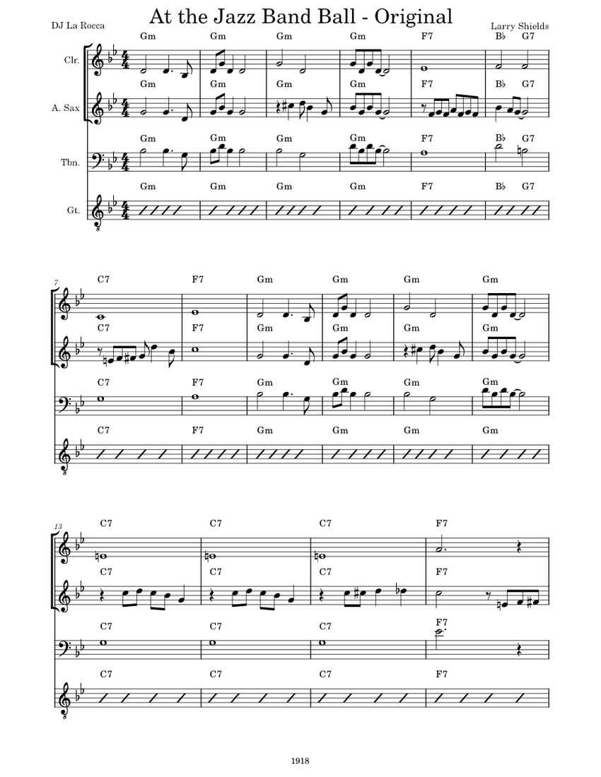 At The Jazz Band Ball - Stock Arrangement Sheet Music for Trombone ...