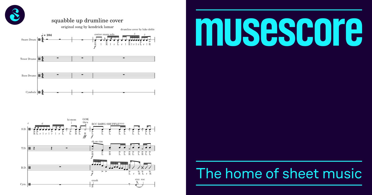 squabble up drumline cover Sheet music for Tuba, Synthesizer, Trumpet ...