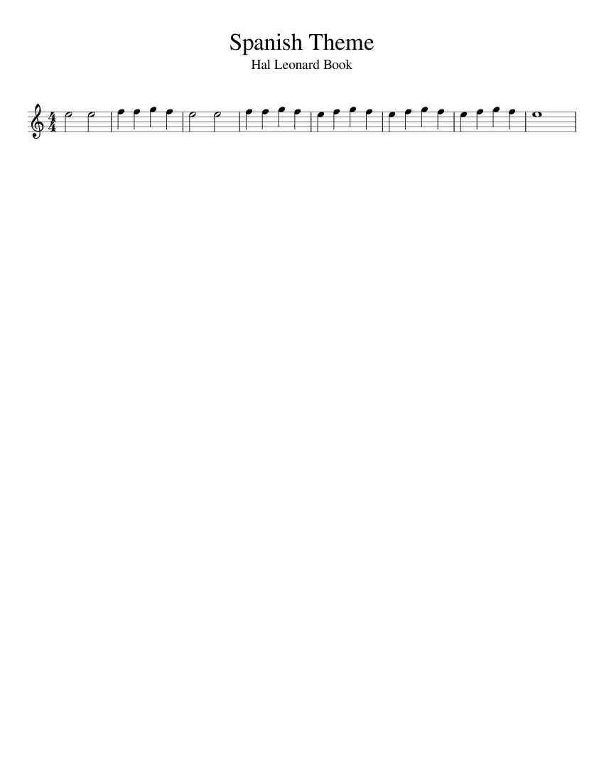 Spanish Theme Sheet Music for Piano (Solo) Easy | MuseScore.com