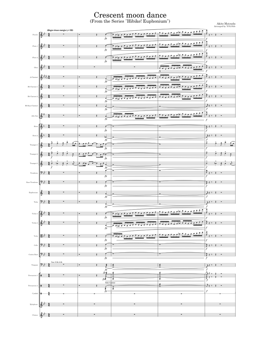 Crescent Moon Dance for Orchestra Sheet music for Trombone, Euphonium ...