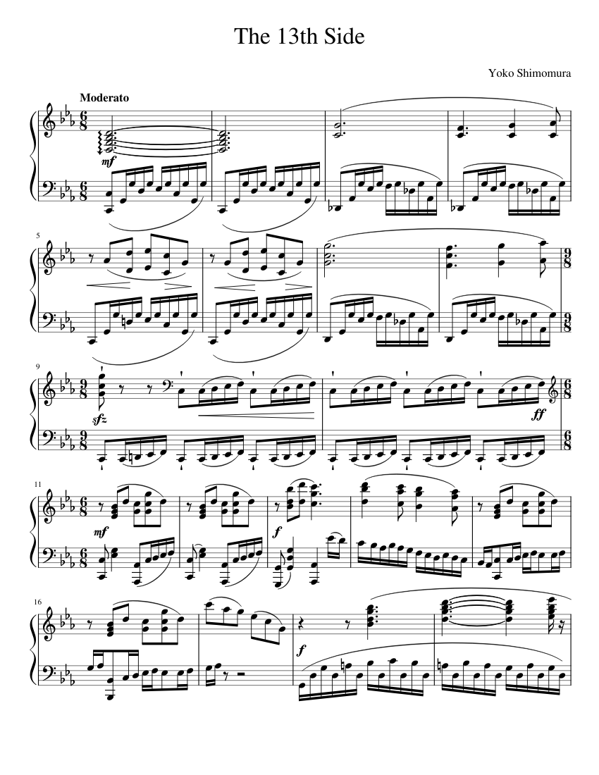 The 13th Side Sheet music for Piano (Solo) | Musescore.com