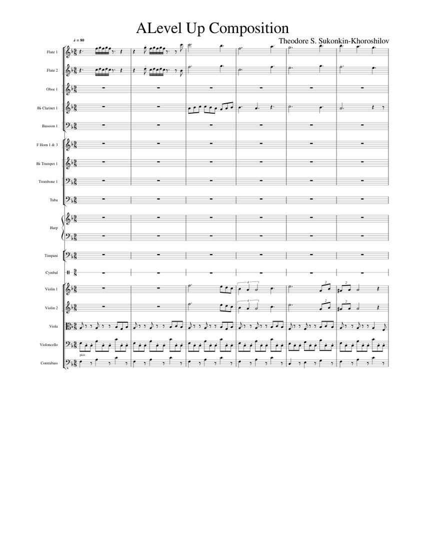 ALevel Composition for Film music Sheet music for Trombone, Tuba, Flute ...