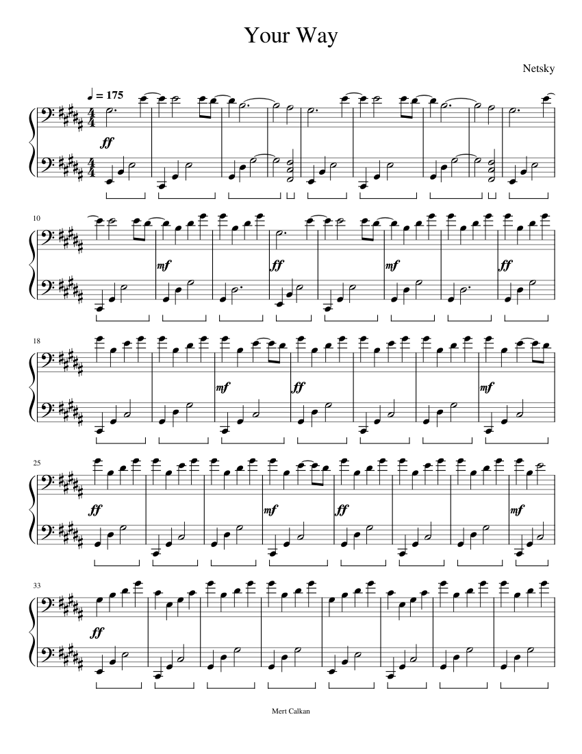 Netsky - Your Way Sheet music for Piano (Solo) Easy | Musescore.com