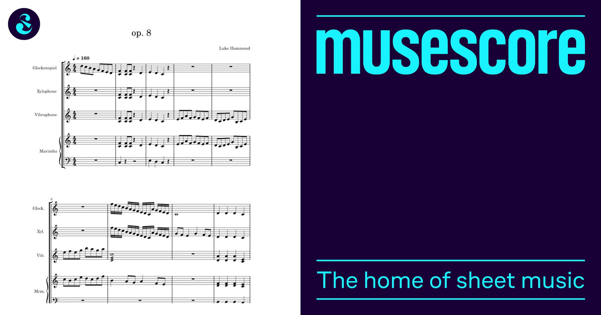 op. 8 – generalbombar Sheet music for Vibraphone, Glockenspiel, Marimba, Xylophone (Percussion ...