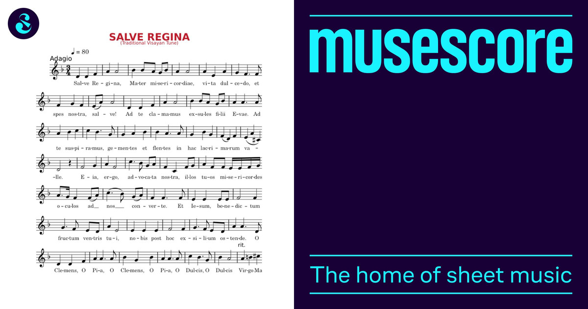 SALVE REGINA Visayan Tune Sheet Music for Piano (Solo) Easy | MuseScore.com