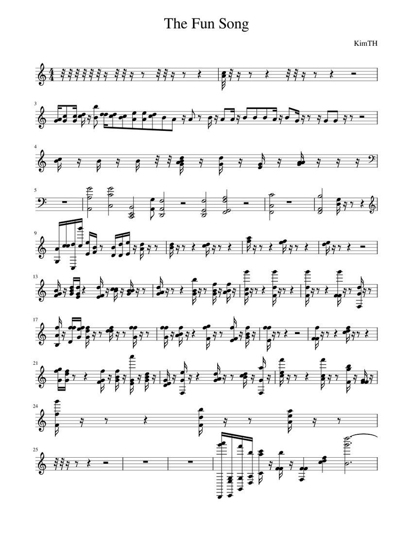 The Fun Song Sheet music for Piano (Solo) Easy | Musescore.com