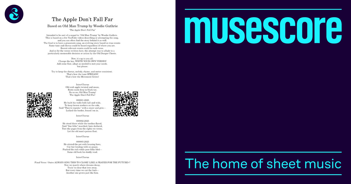The Apple Don't Fall Far (Based on 'Old Man Trump') Sheet Music for ...