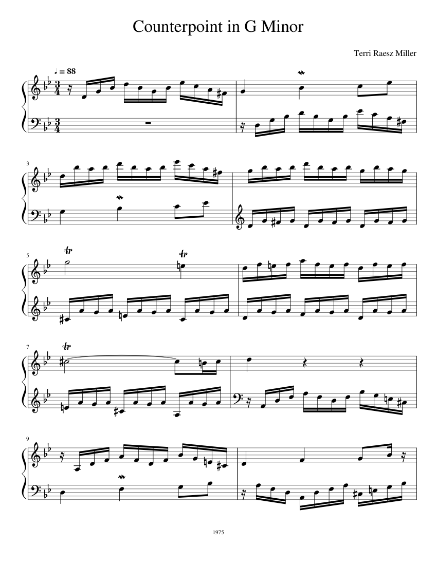 Counterpoint in G Minor Sheet music for Piano (Solo) | Musescore.com