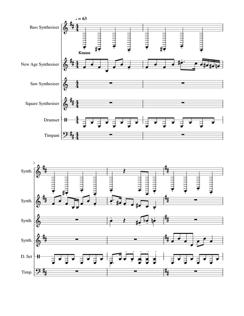 Jeopardy Think Music Sheet music for Timpani, Bass guitar, Drum group ...
