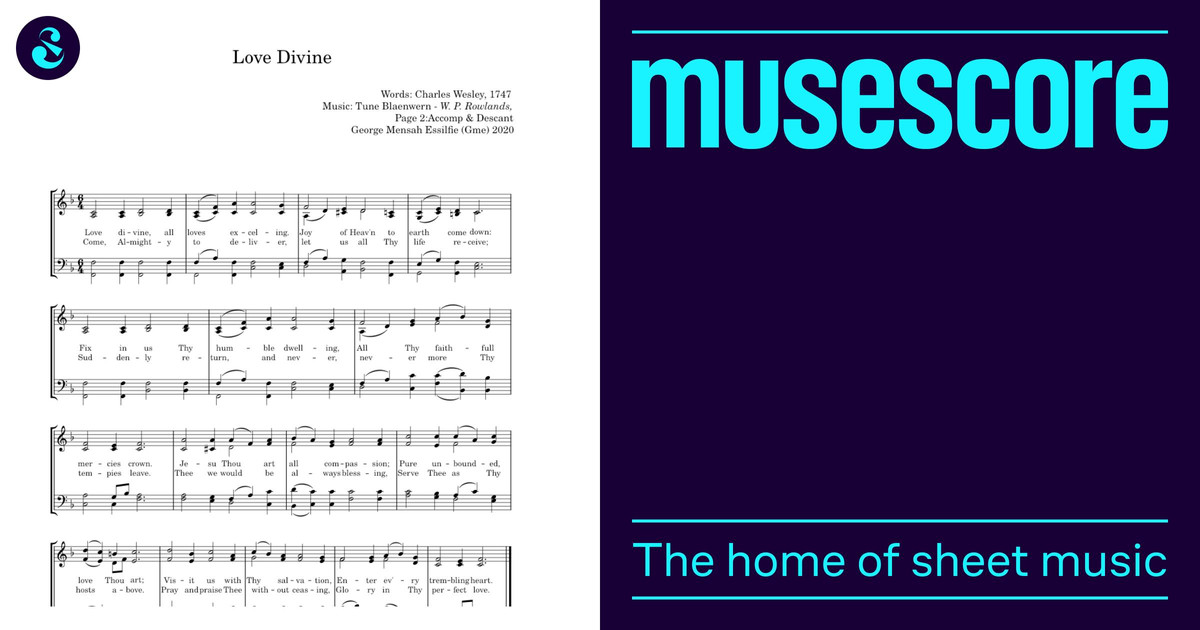 Love Divine Sheet music for Violin, Cello, Synthesizer (Mixed Quartet ...