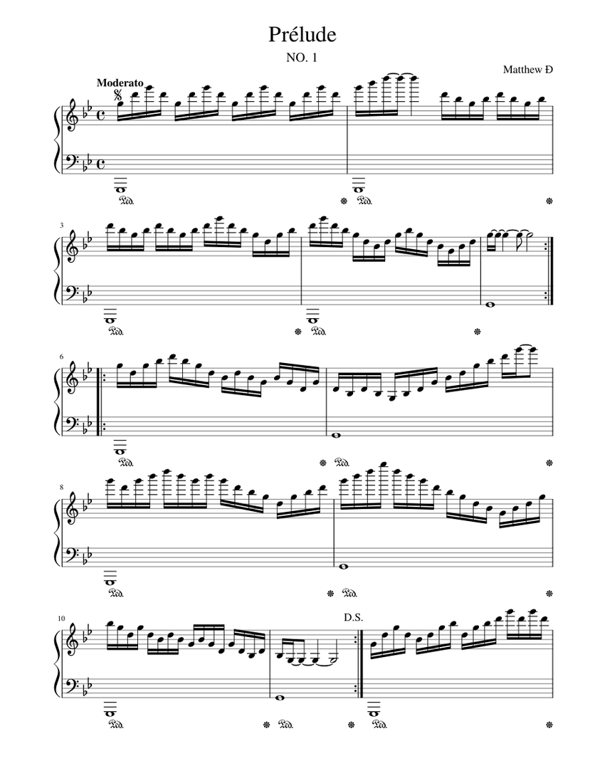 Prélude no. 1 (My original compose) Sheet music for Piano (Solo) Easy ...