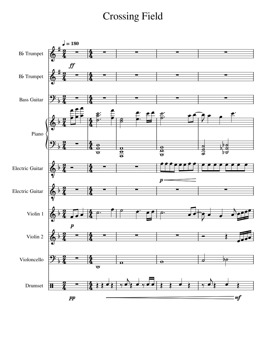 Crossing Field - LiSA (SAO Opening 1 Full Ver.) Sheet music for Piano ...