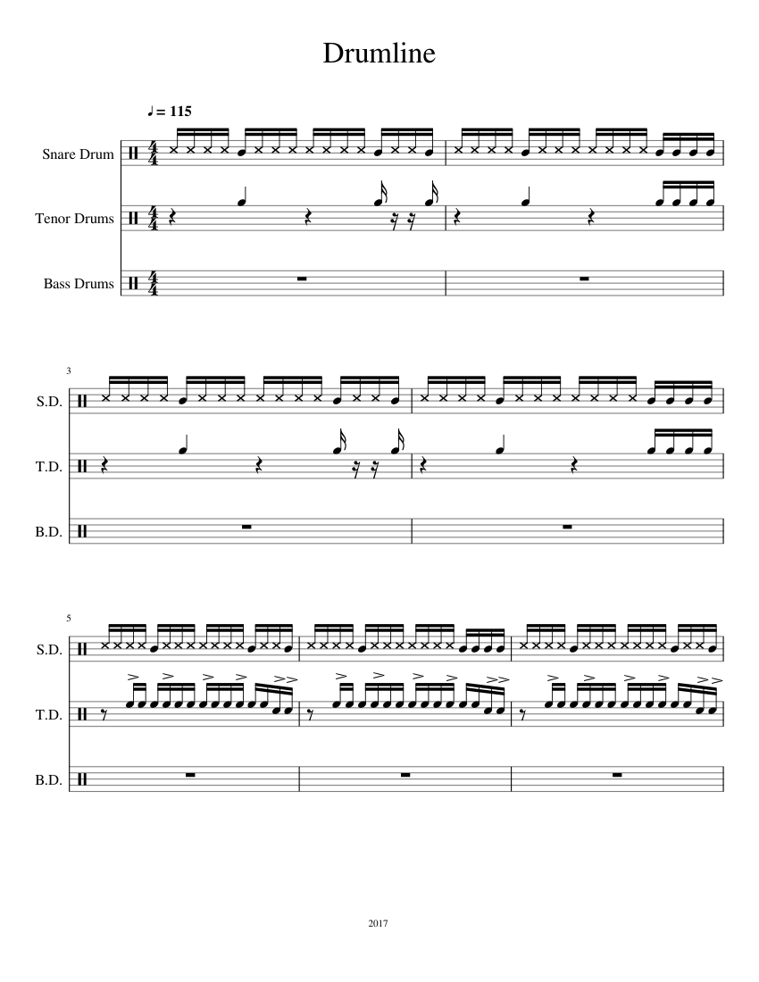 Drumline(From: Drumline the movie) (modified by: SWMS) Sheet Music for ...