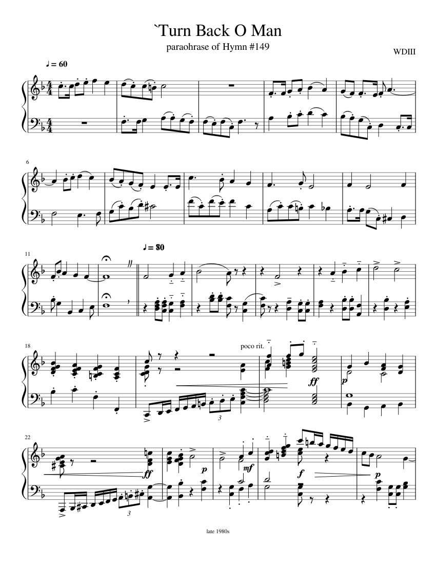 `Turn Back O Man Sheet music for Organ (Solo) | Musescore.com